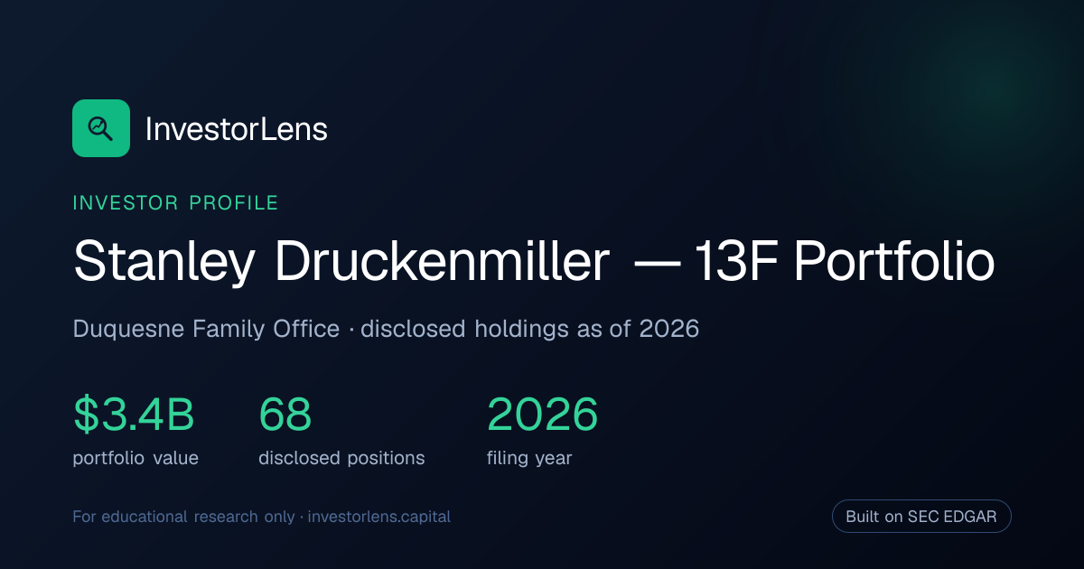 Stanley Druckenmiller Portfolio (2026) | 13F Holdings — InvestorLens
